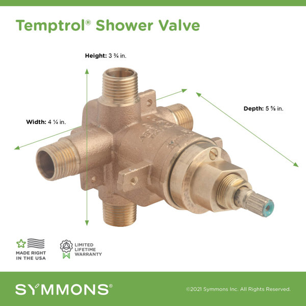 Symmons Temptrol Symmons Pressure Balancing Tub And Shower Mixing Valve With Versaflex Integral